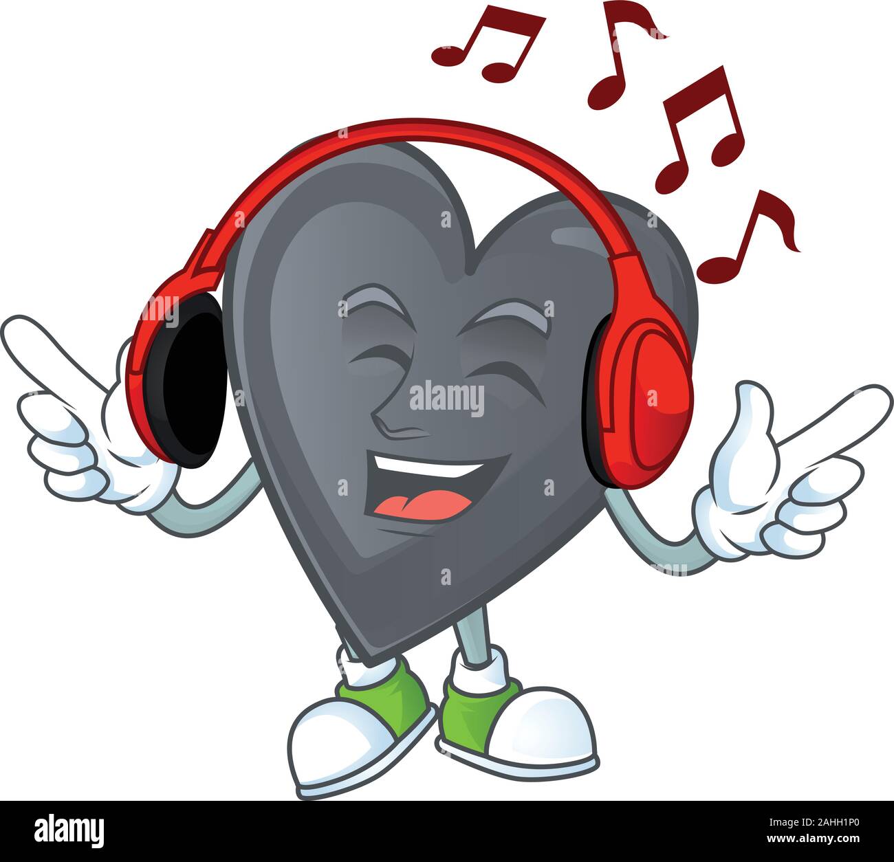 Singing and Listening music black love cartoon character Stock Vector ...