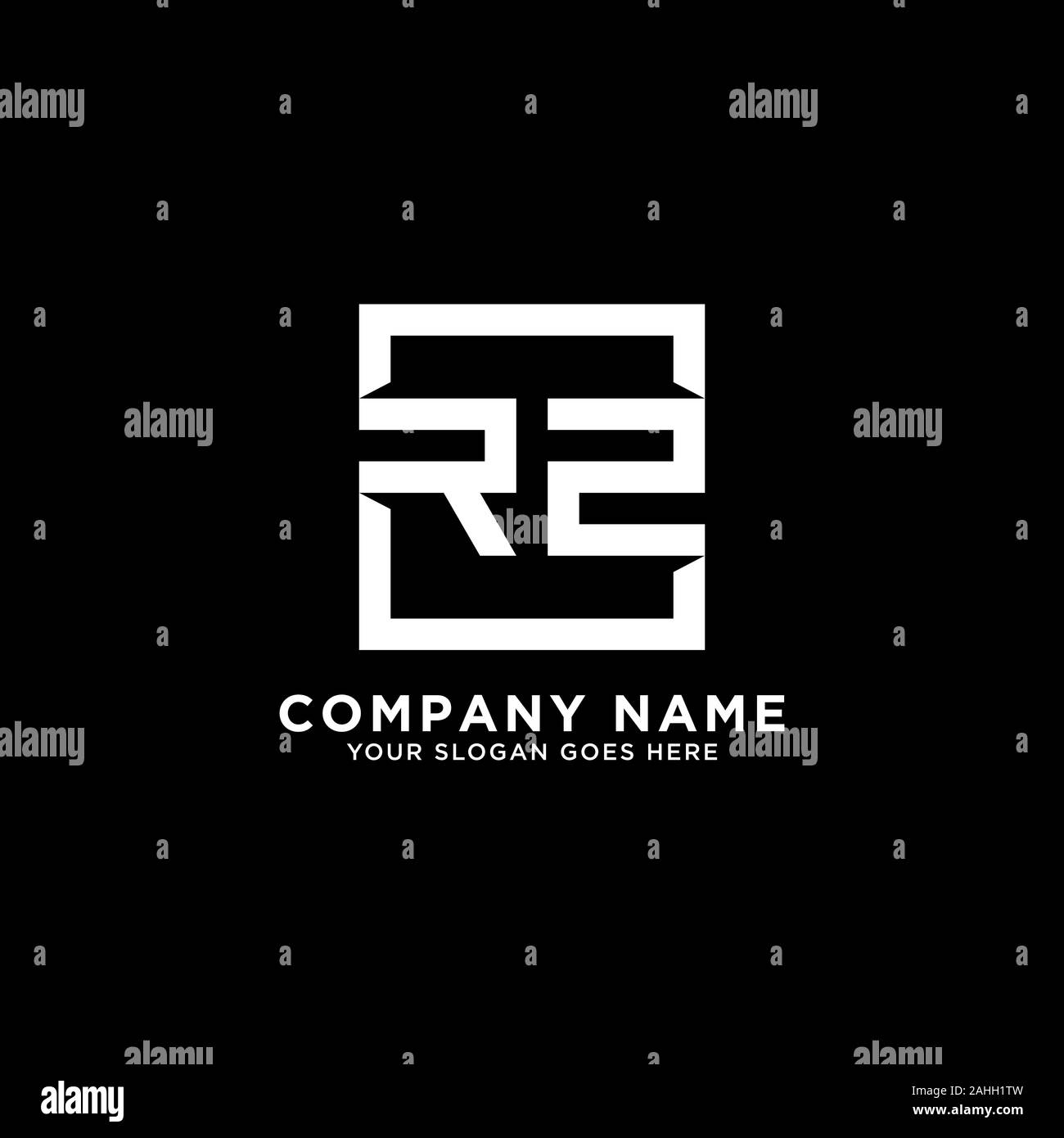 R AND Z initial logo inspirations, square logo template, clean and ...