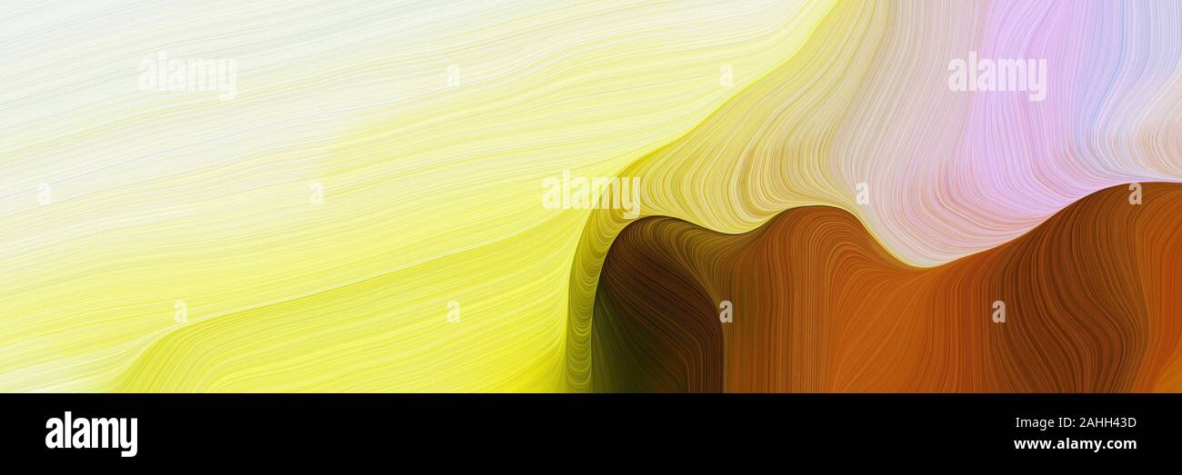 horizontal artistic colorful abstract wave background with wheat, saddle brown and bisque colors ...
