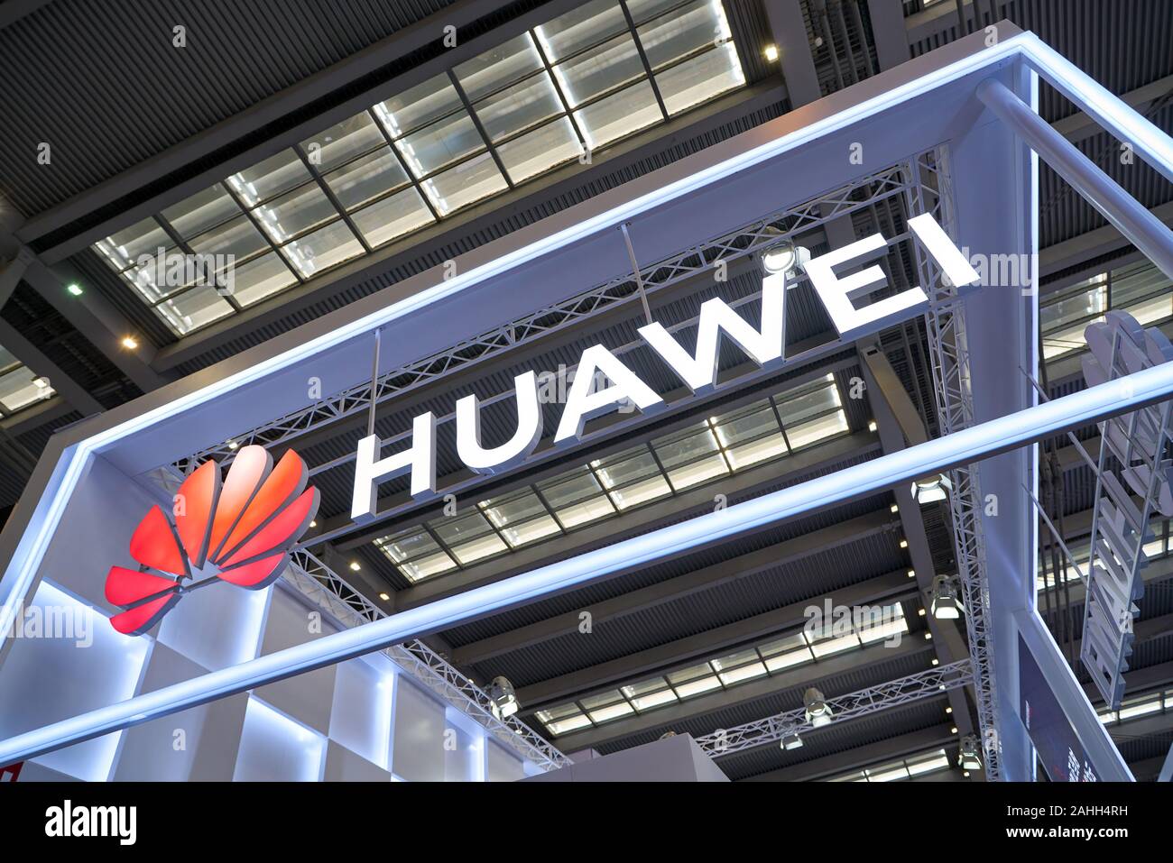 SHENZHEN, CHINA - CIRCA NOVEMBER, 2019: Huawei brand seen at China Hi ...
