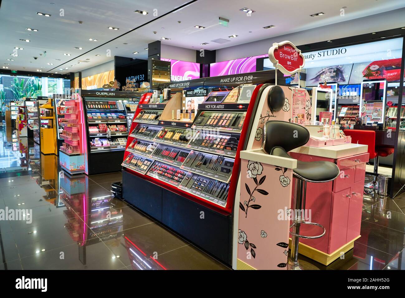 SHENZHEN, CHINA - CIRCA NOVEMBER, 2019: make up products on display at ...