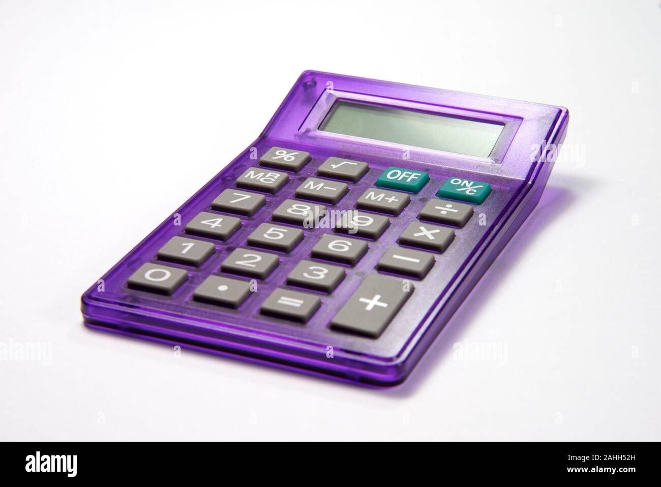 Calculator on a light background Stock Photo - Alamy