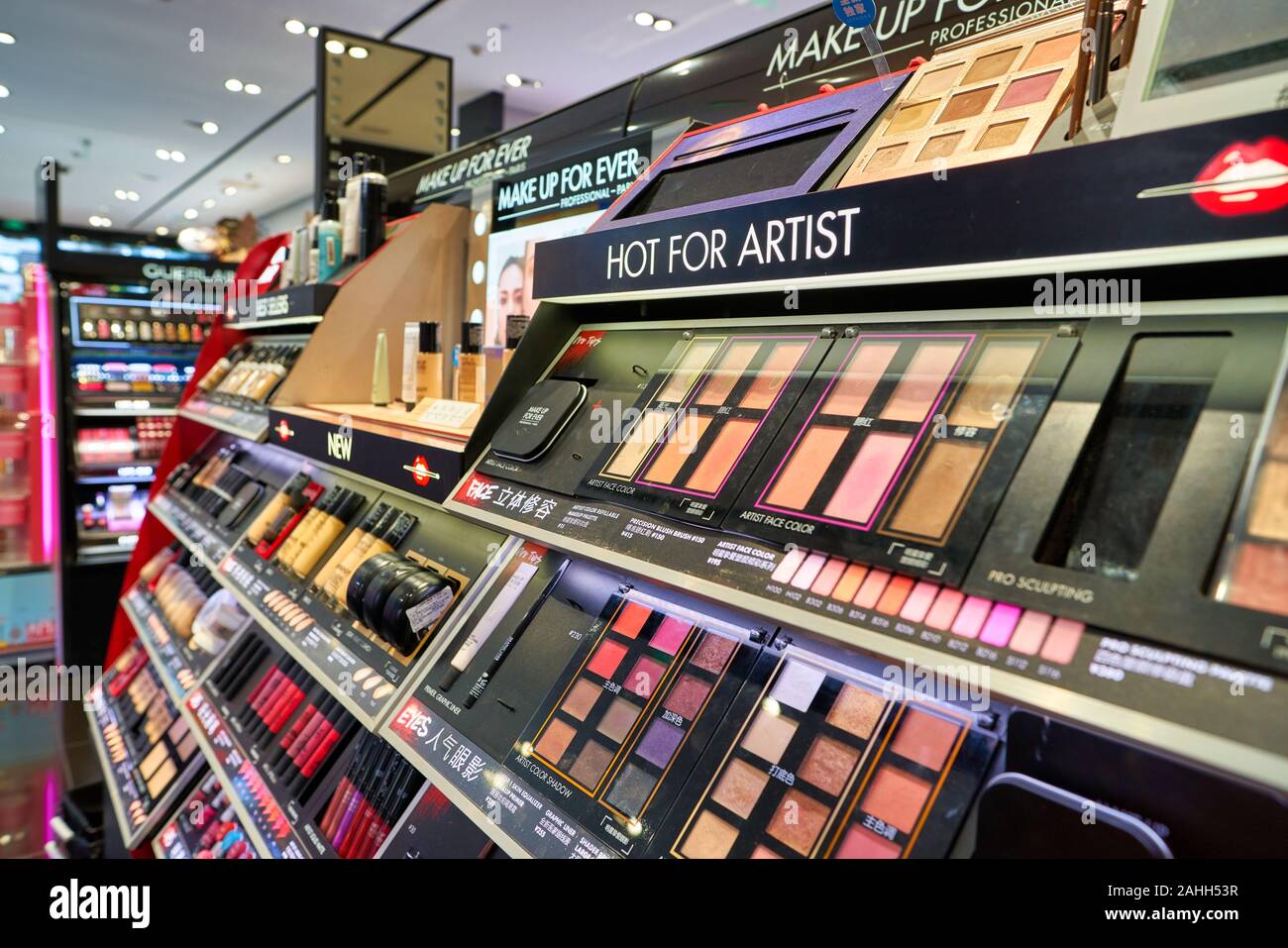 SHENZHEN, CHINA - CIRCA NOVEMBER, 2019: make up products on display at ...