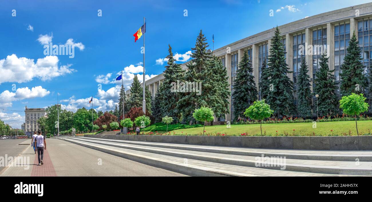 Chisinau, Moldova – 06.28.2019. Government House in the center of ...