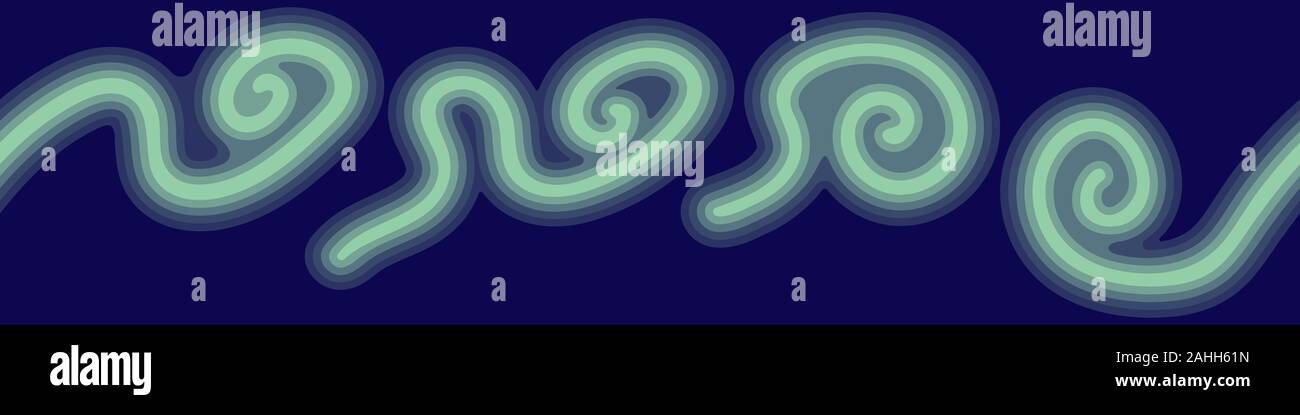 Horizontal seamless banner with abstract squiggles on dark blue ...
