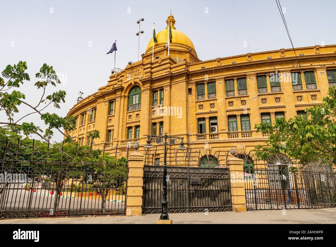 Karachi Port Trust Building KPT Picturesque with Waving Pakistan Flag ...