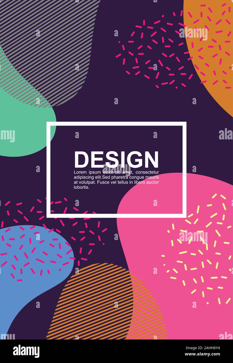 Fluid colorful bubble shapes composition. Trendy minimal design. Eps10 ...