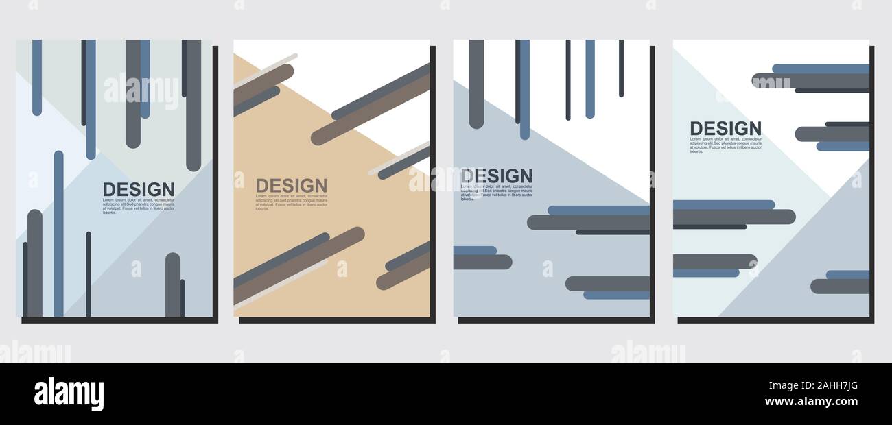 Placard templates set with abstract shapes. Material, simple and modern ...
