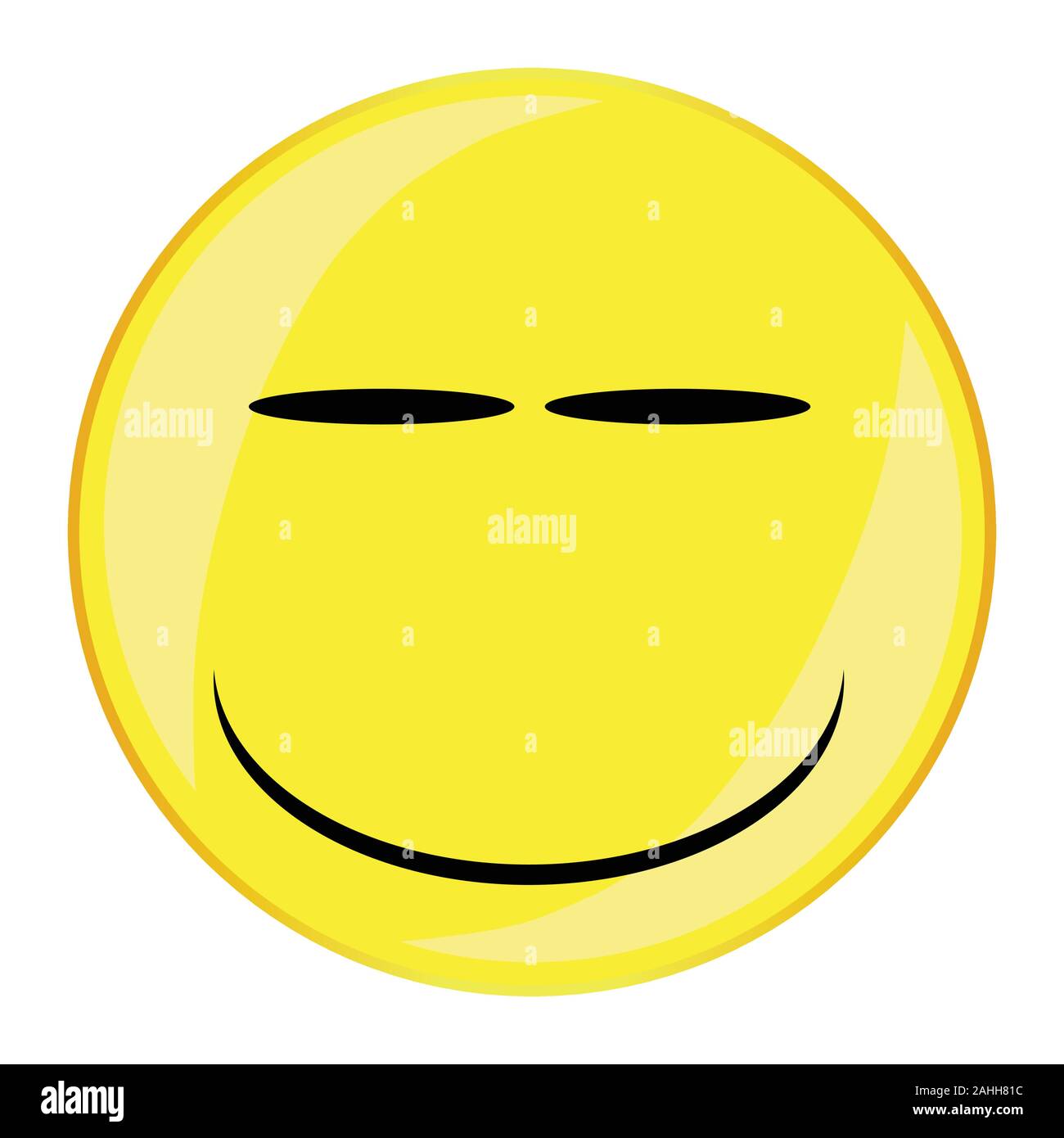 A smirk smile face button isolated on a white background Stock Vector ...