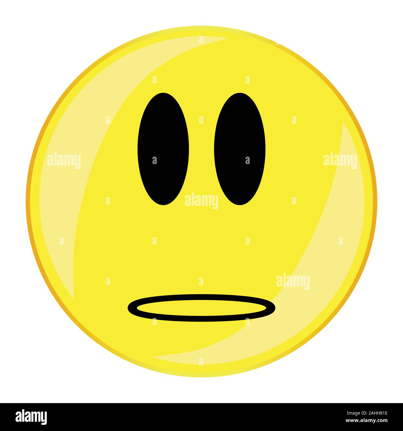 A wonder happy smile face button isolated on a white background Stock ...