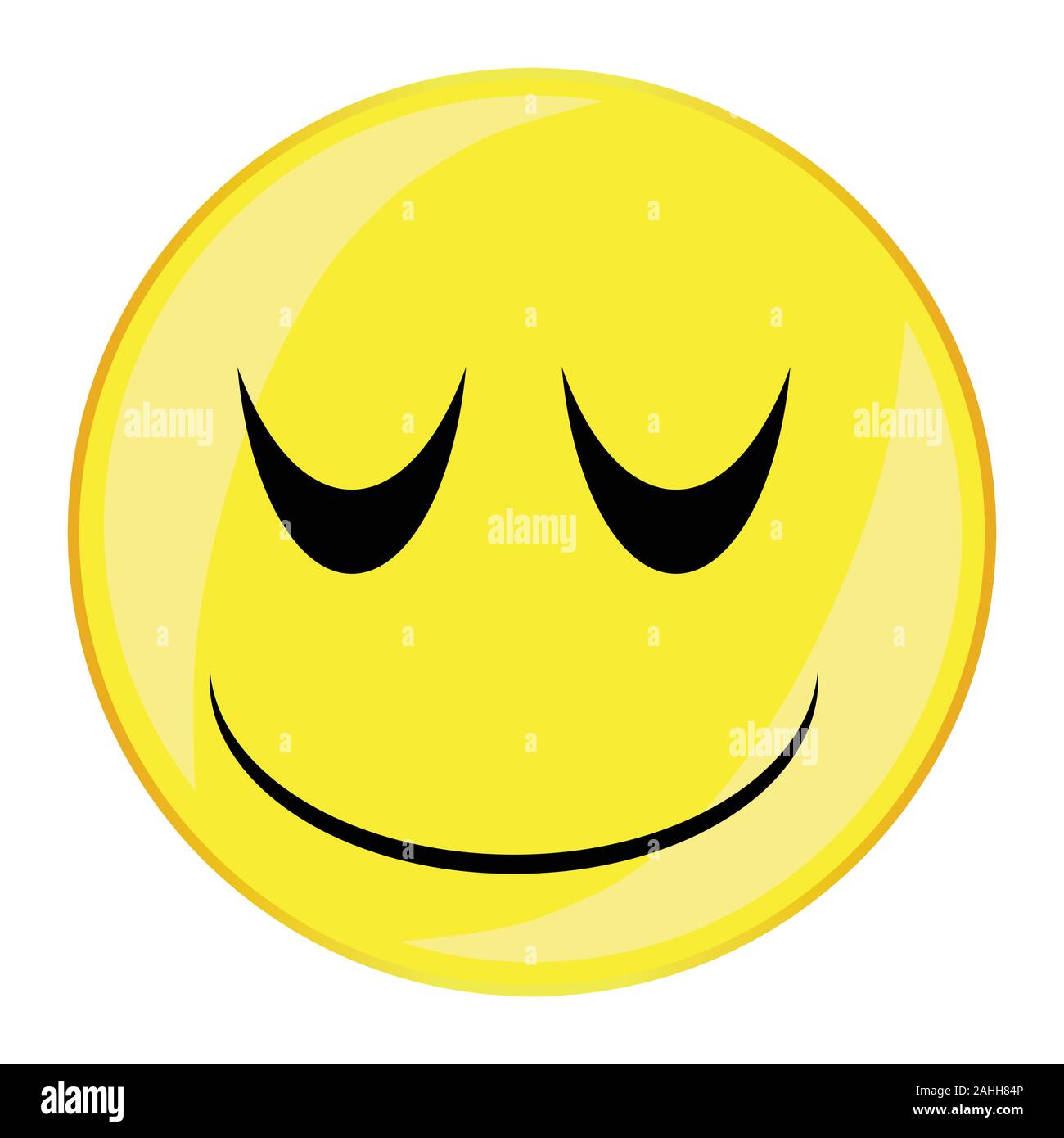 A sleepy smile face button isolated on a white background Stock Vector ...