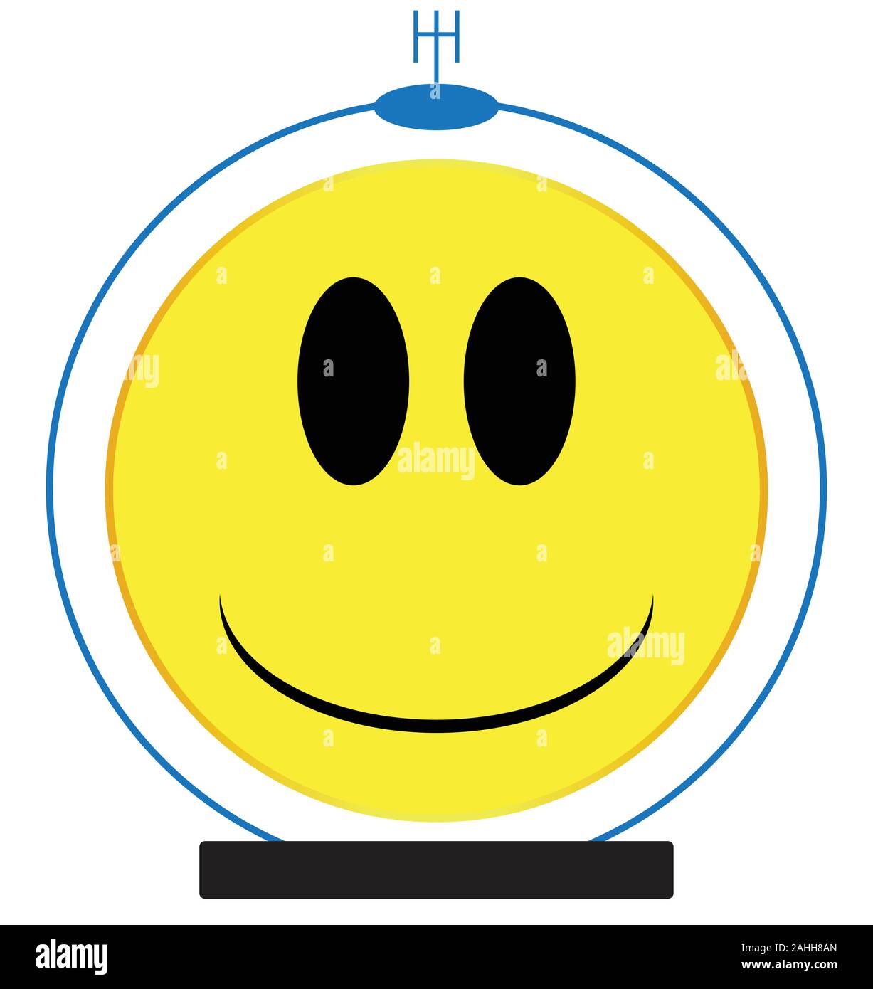 A spaceman smile face button isolated on a white background Stock ...