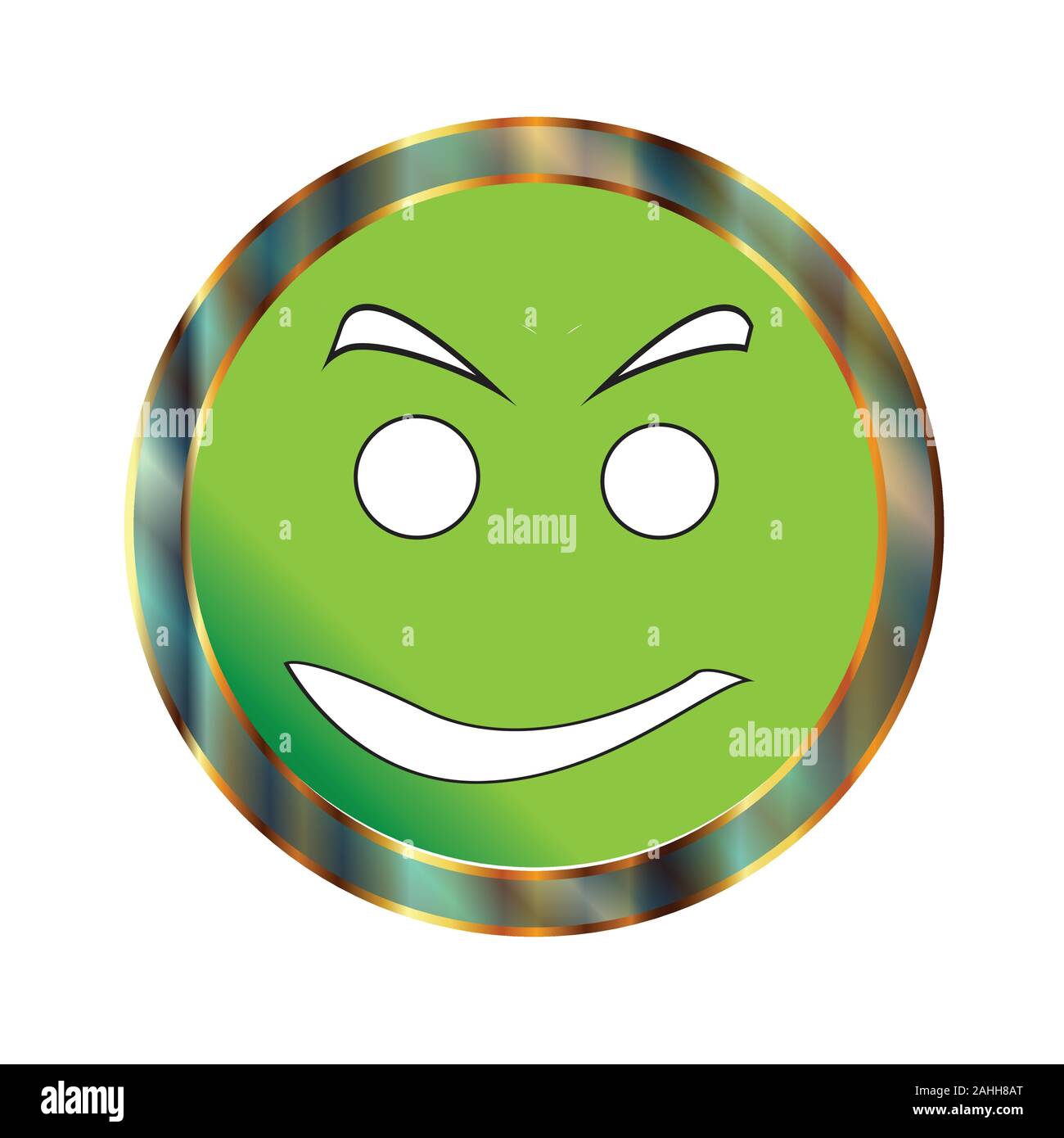 A green to go positive smile emoticon almost happy face Stock Vector ...