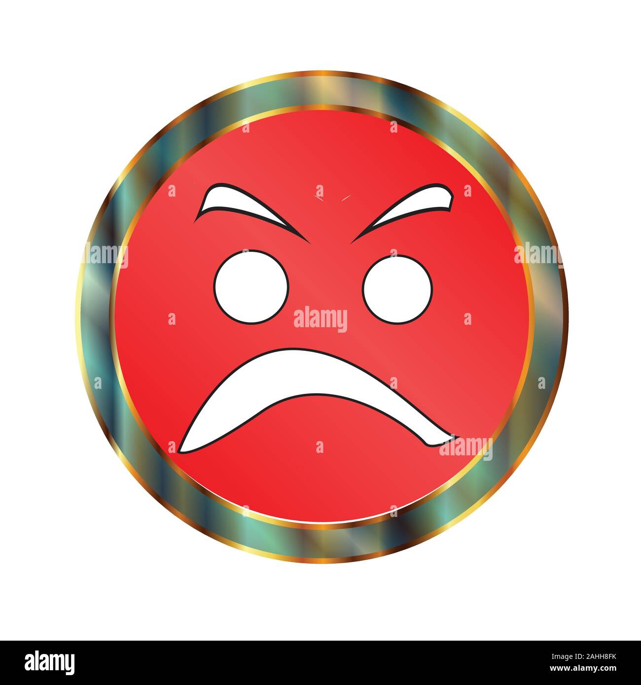 A red unhappy negative smile emoticon almost happy face Stock Vector ...