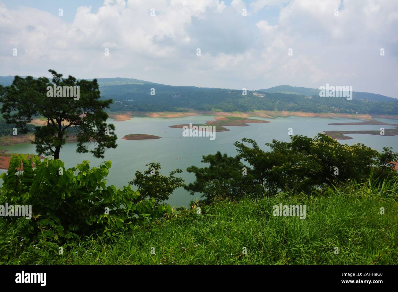 Barapani or Umiam Lake of Shillong, Meghalaya as seen fron the view ...