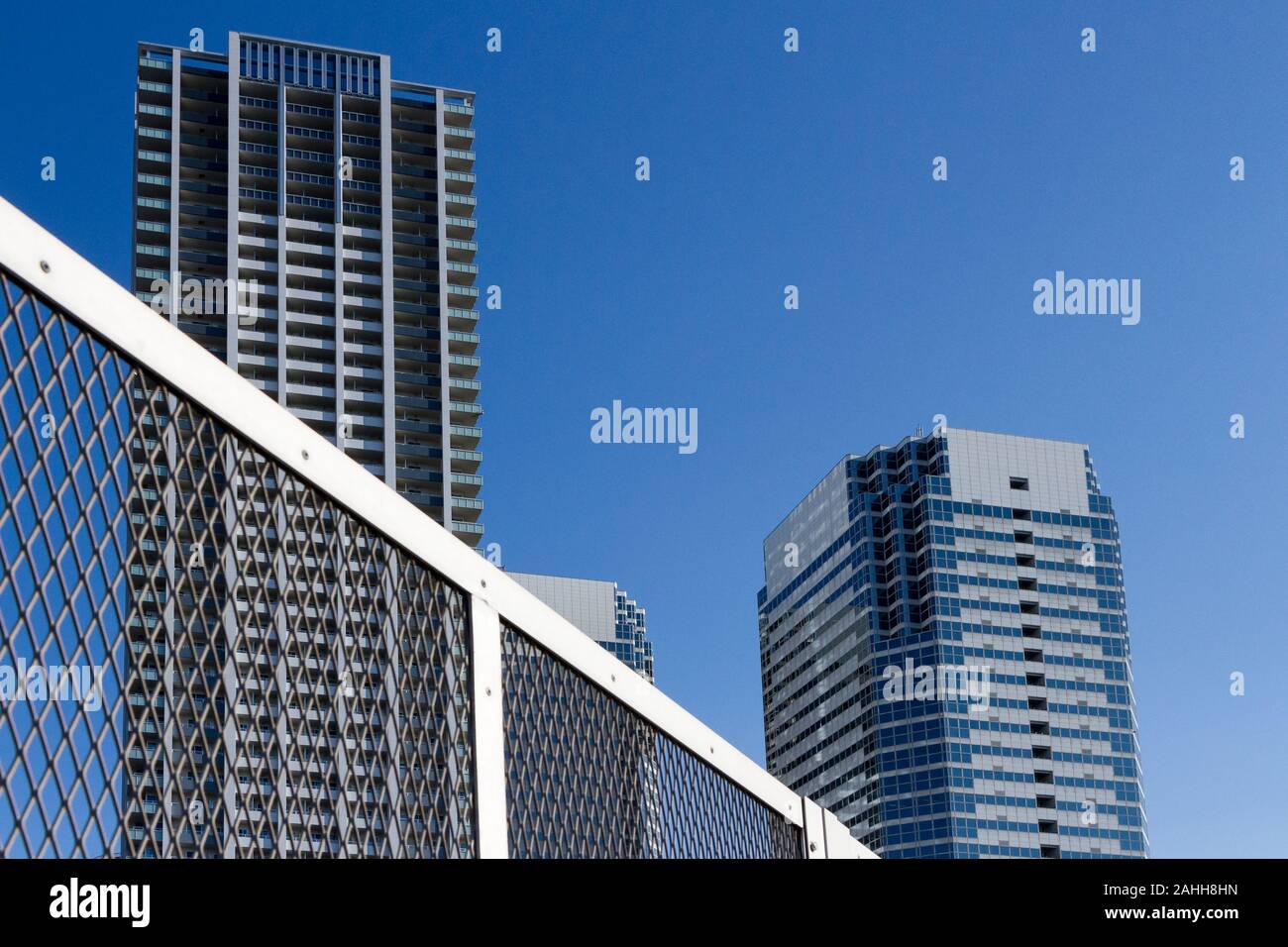 High-rise apartment buildings in Kashimada, Kawasaki, Kanagawa, Japan ...
