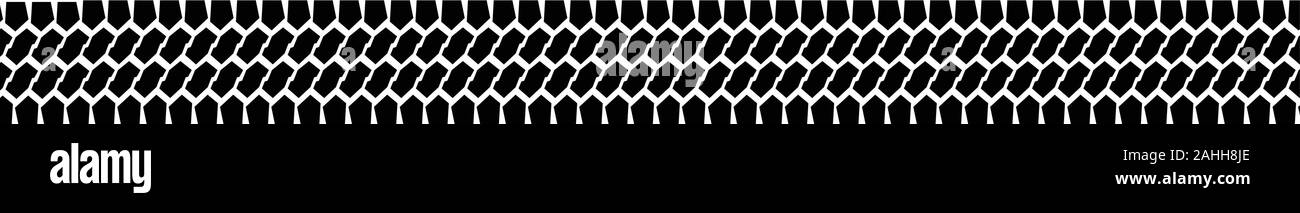 One long tyre tread patterns isolated on a white background as a web ...