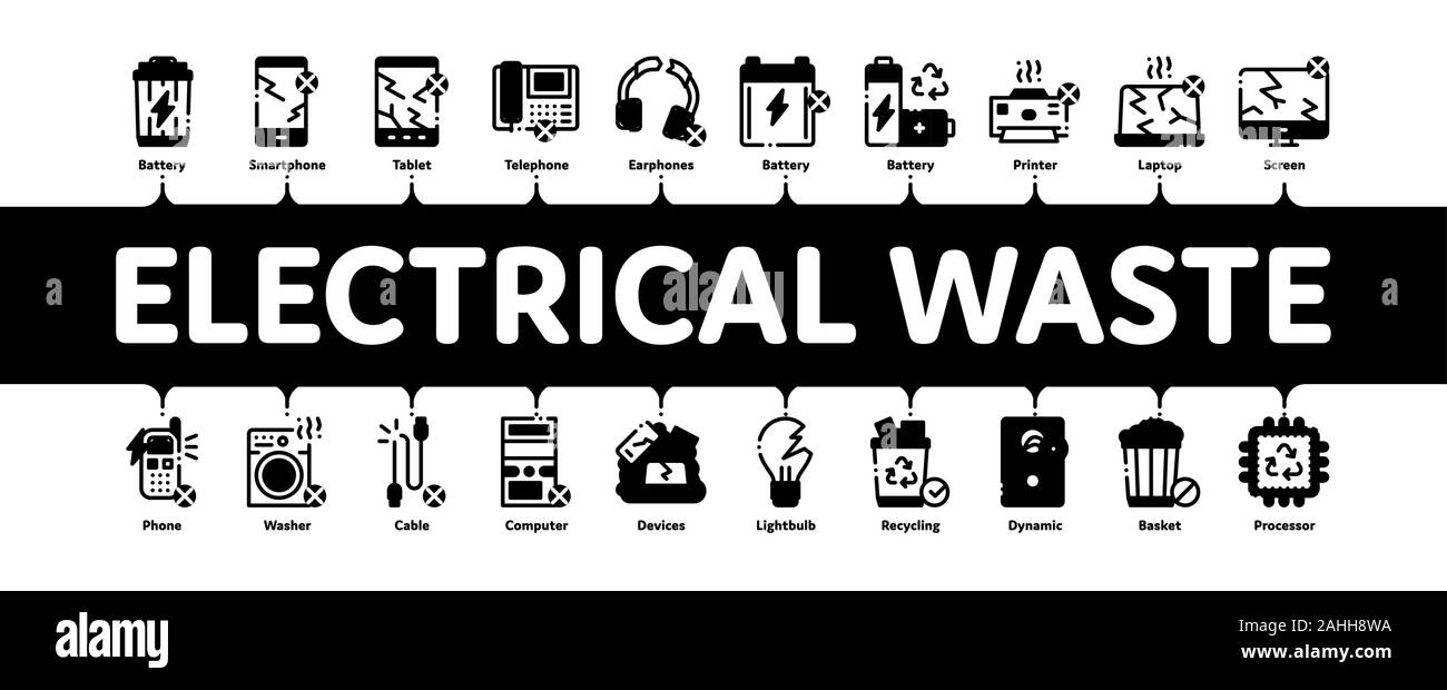 Electrical Waste Tools Minimal Infographic Banner Vector Stock Vector ...