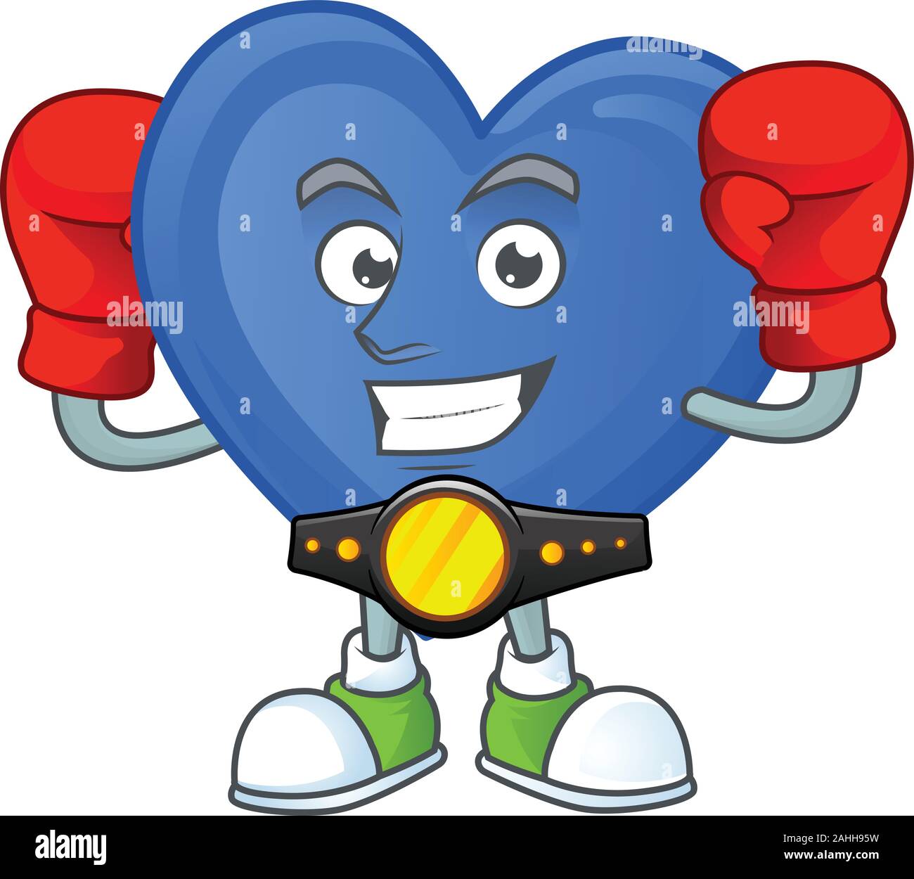 Funny Face Boxing blue love cartoon character design Stock Vector Image ...