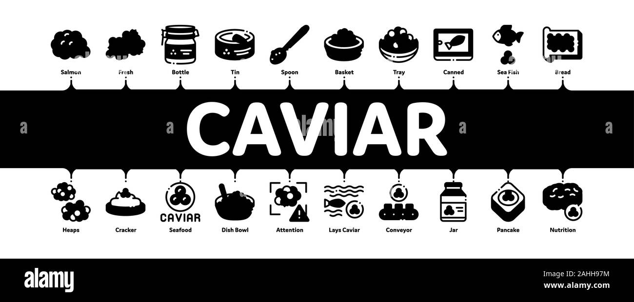 Caviar Seafood Product Minimal Infographic Banner Vector Stock Vector ...