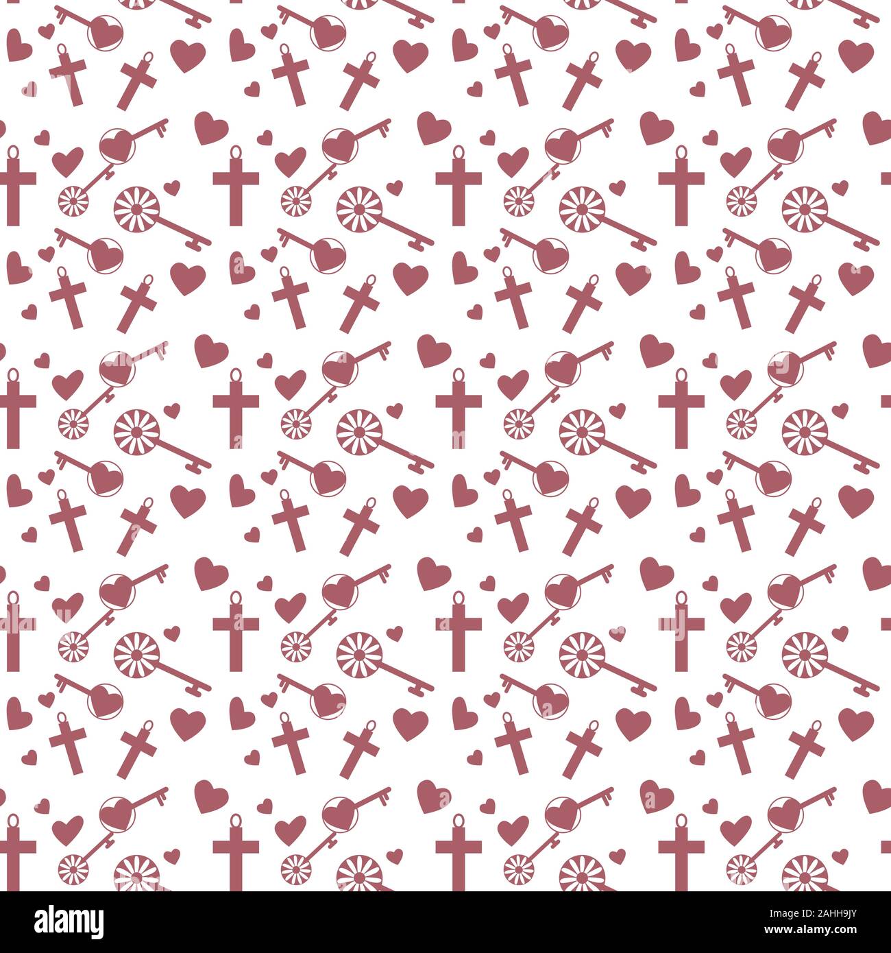 Vector vintage seamless pattern on white background with cute elements ...