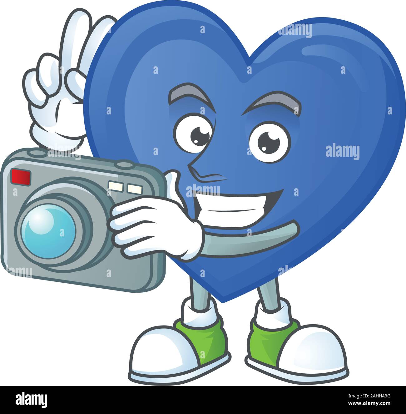 Smart Photographer blue love cartoon mascot with a camera Stock Vector ...