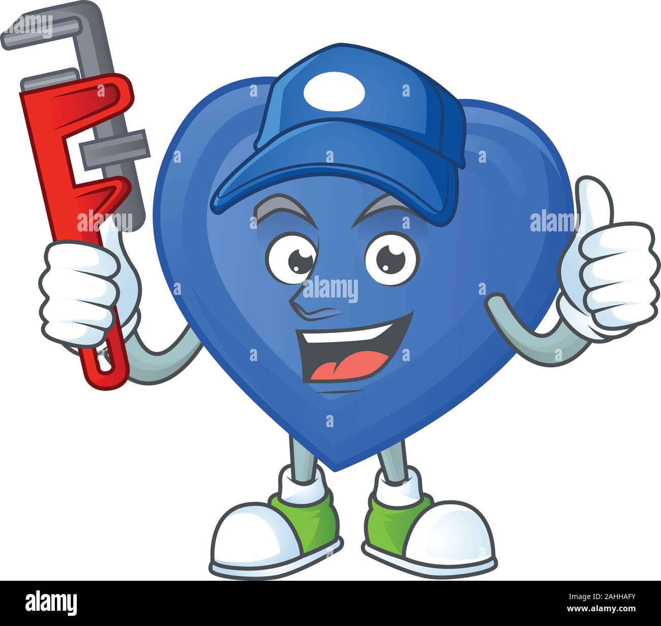 Cool Plumber blue love cartoon character mascot design Stock Vector ...
