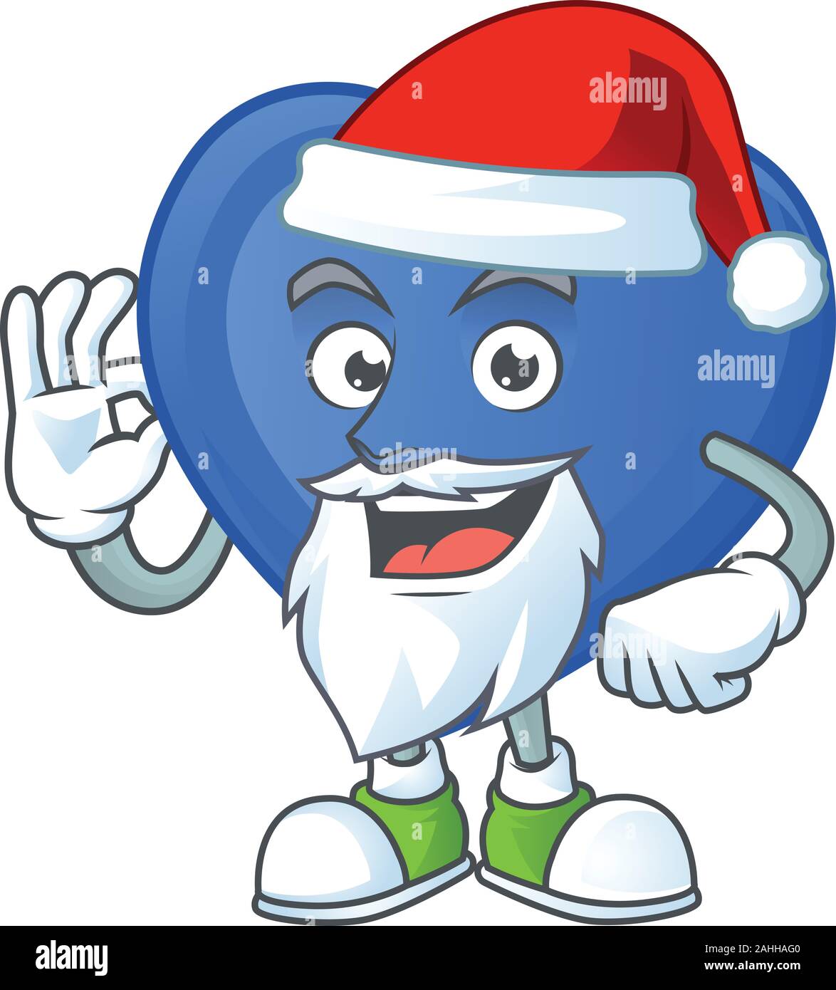 Happy blue love in Santa costume mascot style Stock Vector Image & Art ...
