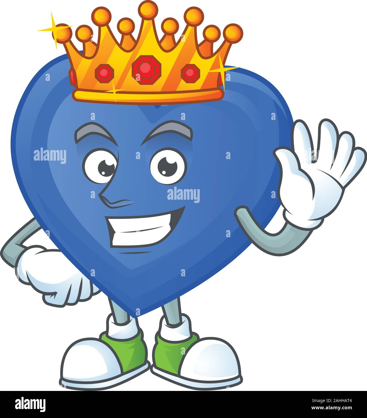 Cool King of blue love on cartoon character style Stock Vector Image ...