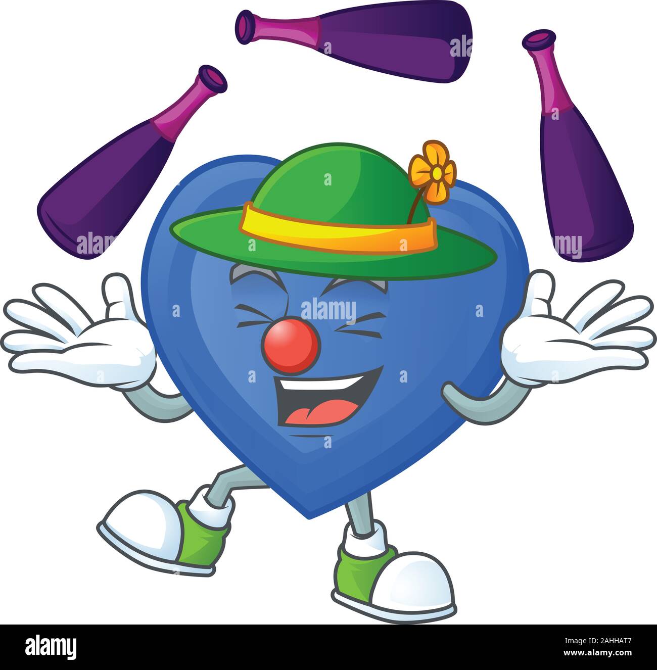 Cute and cool Juggling blue love cartoon character Stock Vector Image ...
