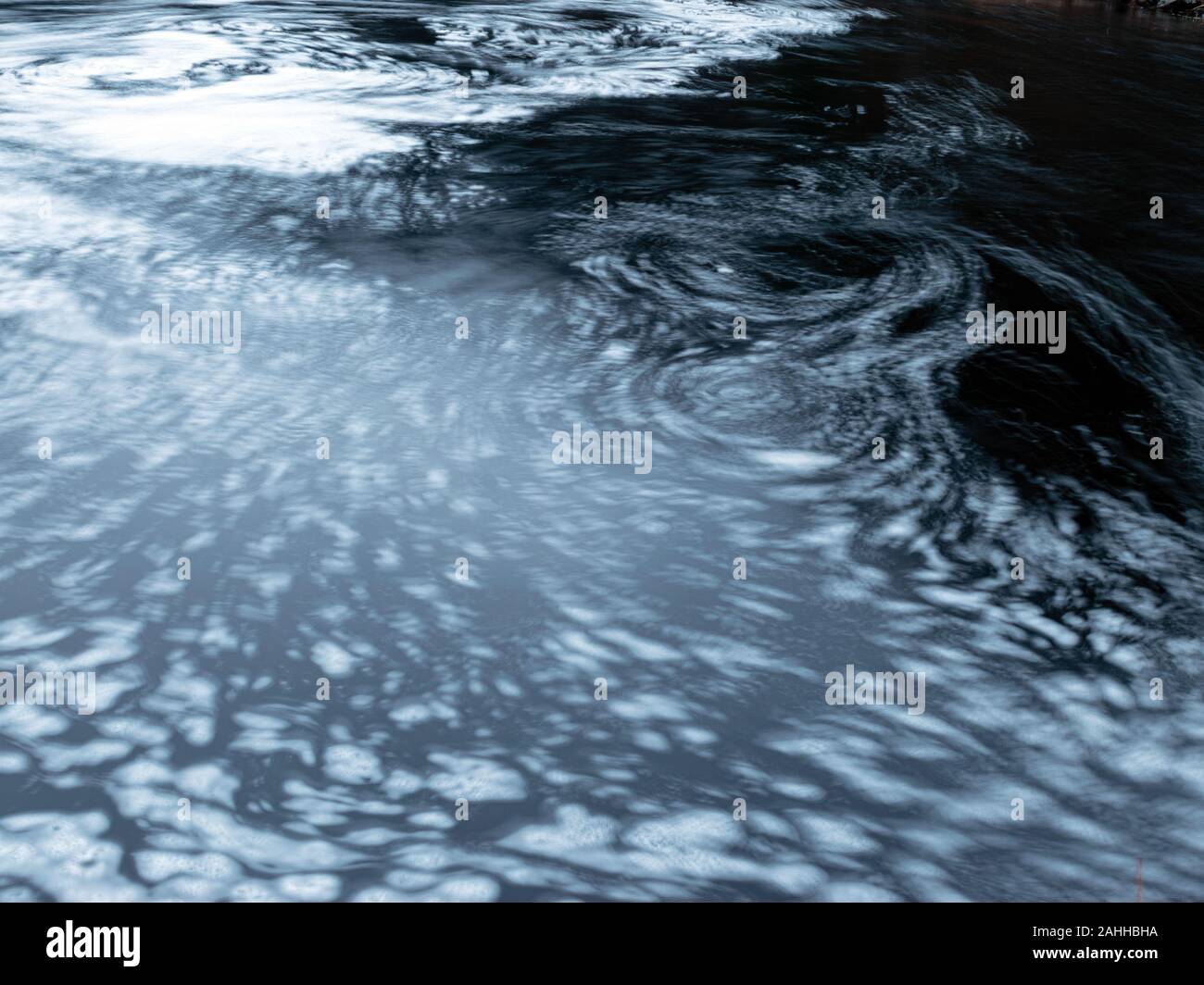 abstract blurry water texture, a steep river in the evening chair ...