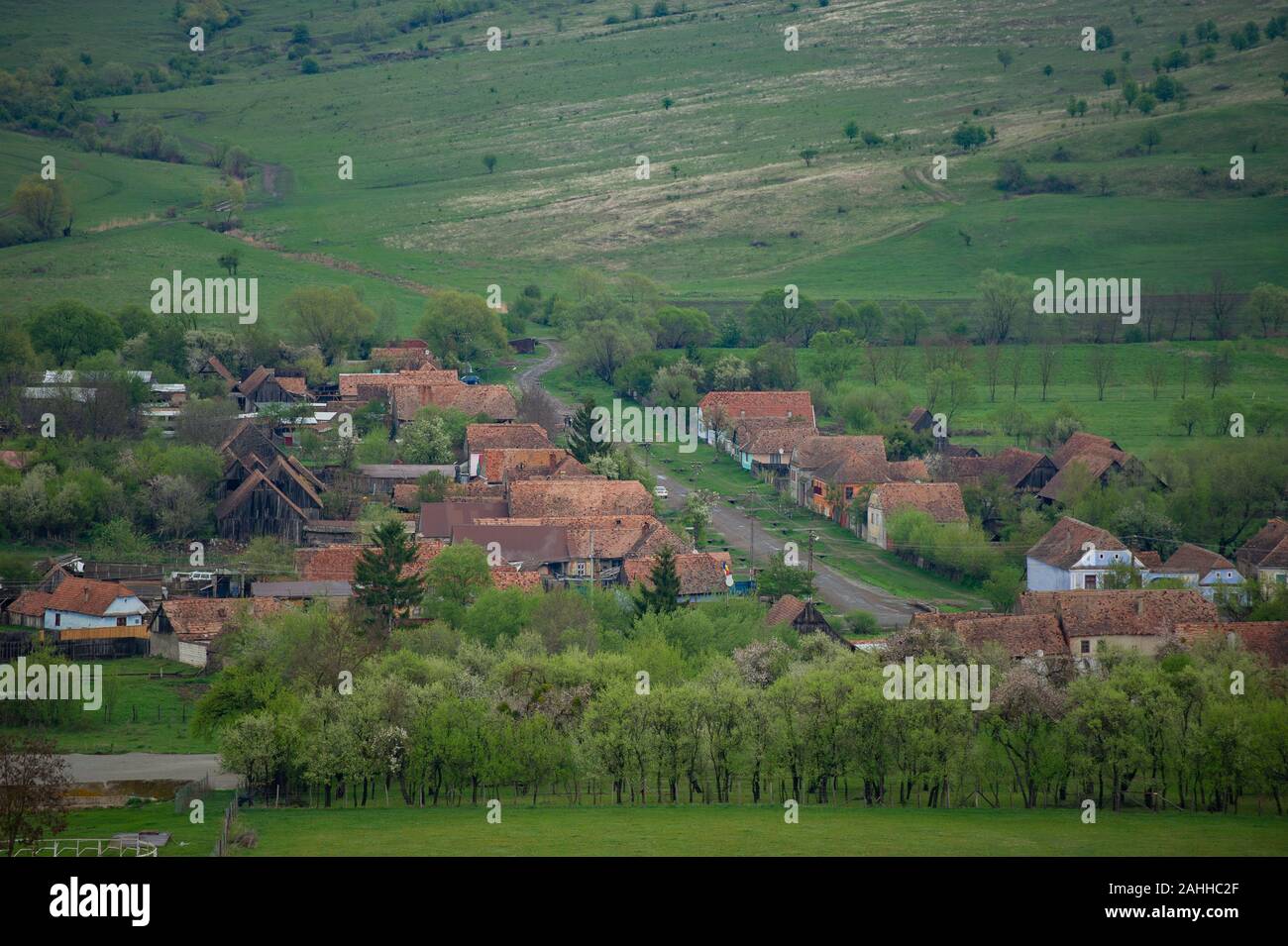 The well preserved and quaint remote village of Viscri, Romania, make ...