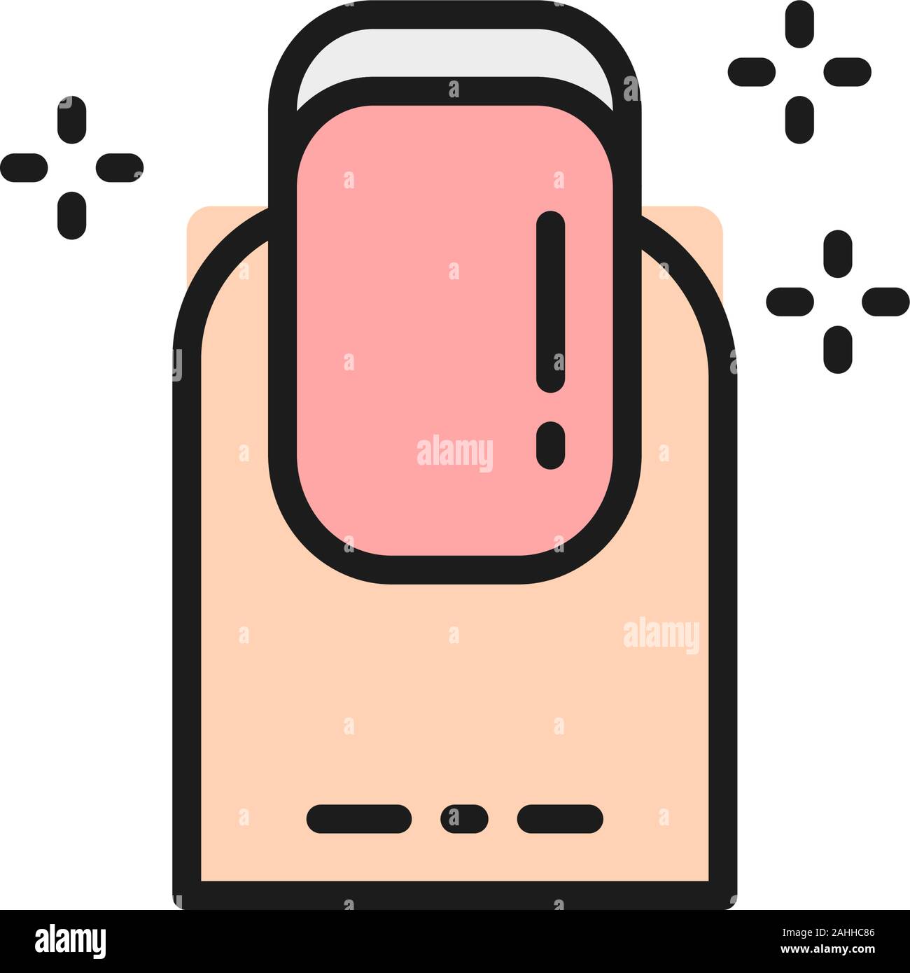 Vector french manicure, square nail flat color line icon Stock Vector ...