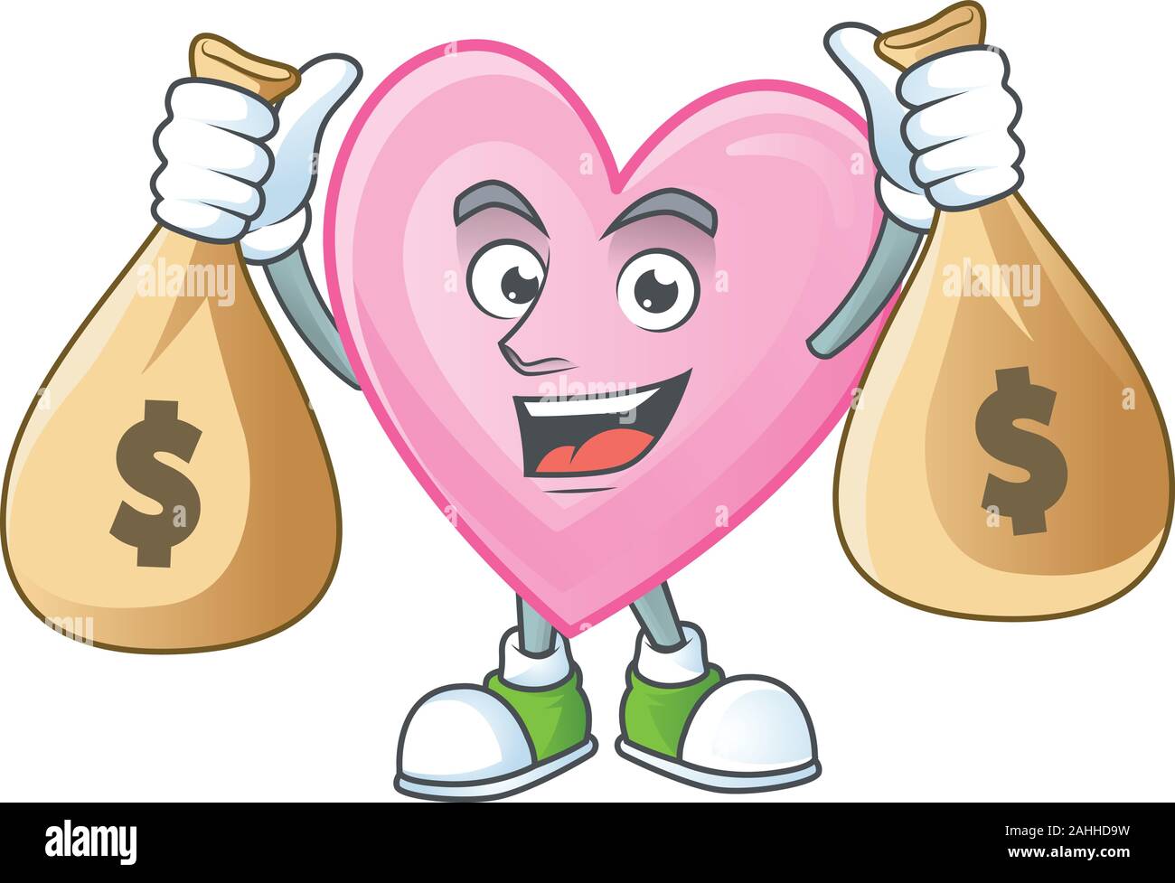 Cartoon character heart shape dollar hi-res stock photography and ...