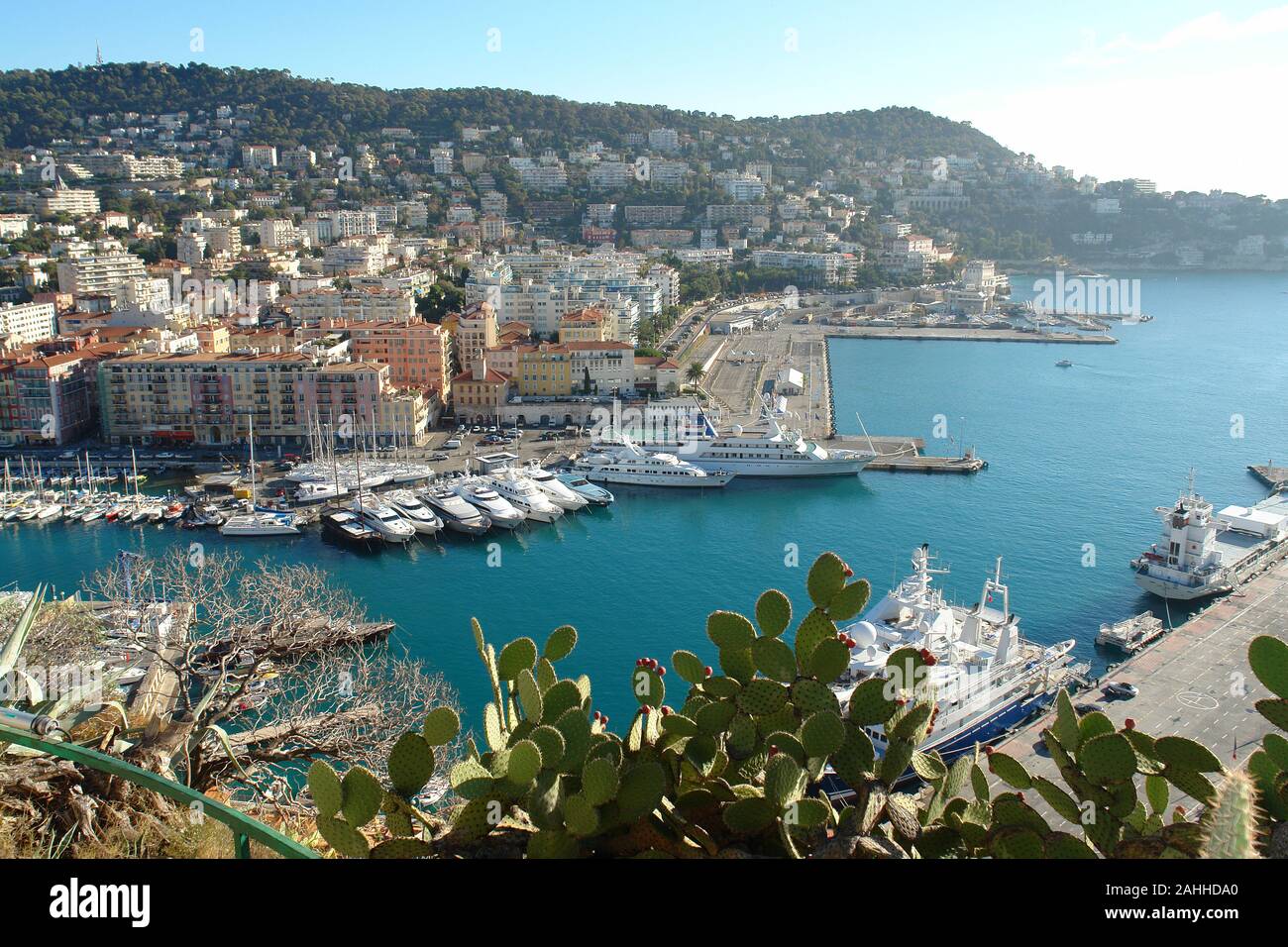 Overview on the port of Nice Stock Photo - Alamy