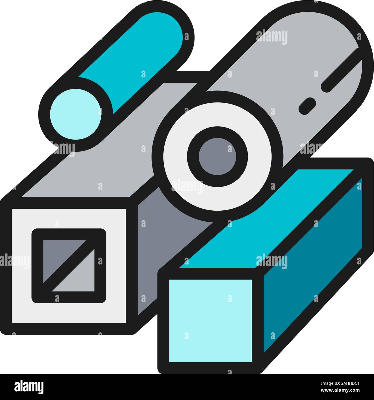 Vector steel pipes, metallurgy product flat color line icon Stock ...