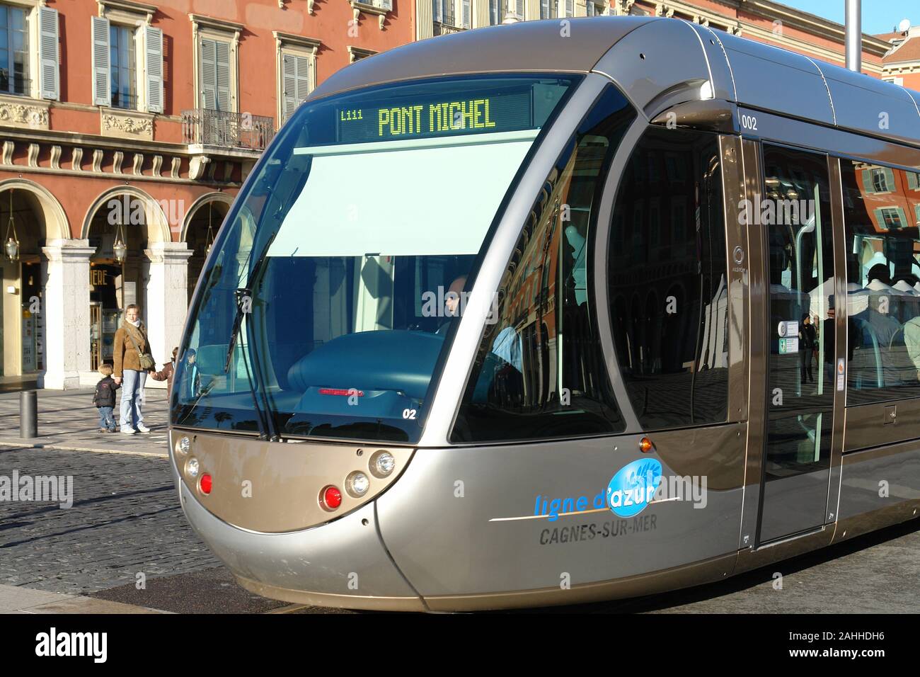 The tram Nice Massena place Stock Photo - Alamy
