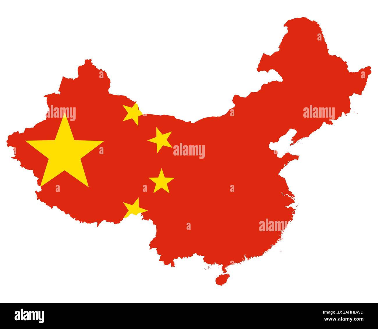 Flag in map of China Stock Photo - Alamy