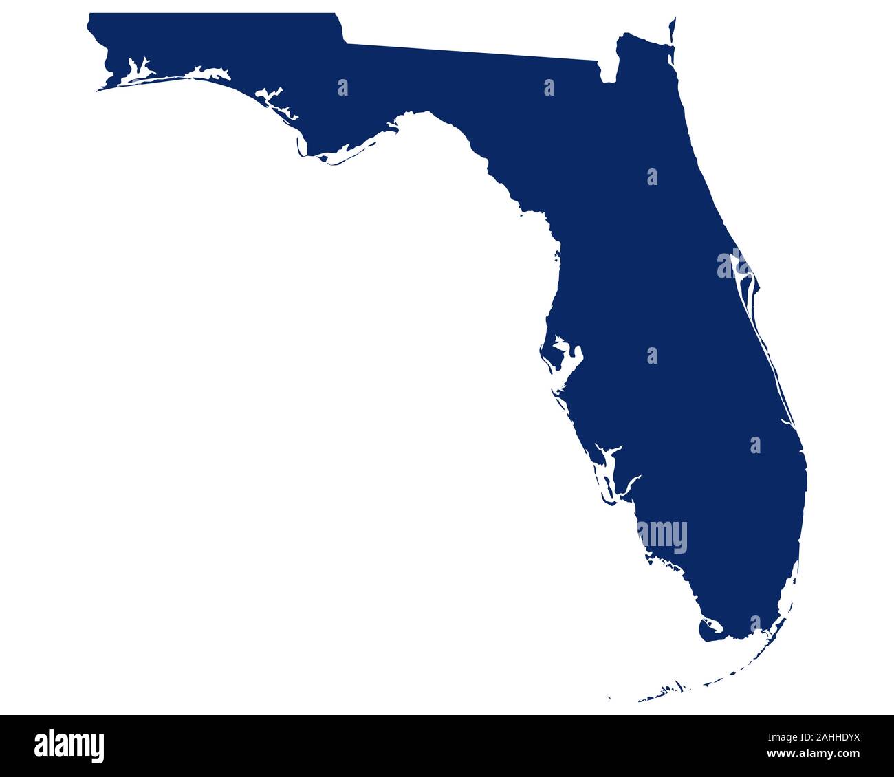 Map of Florida in blue colour Stock Photo - Alamy