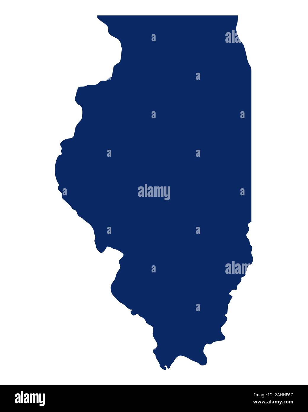 Map of Illinois in blue colour Stock Photo - Alamy