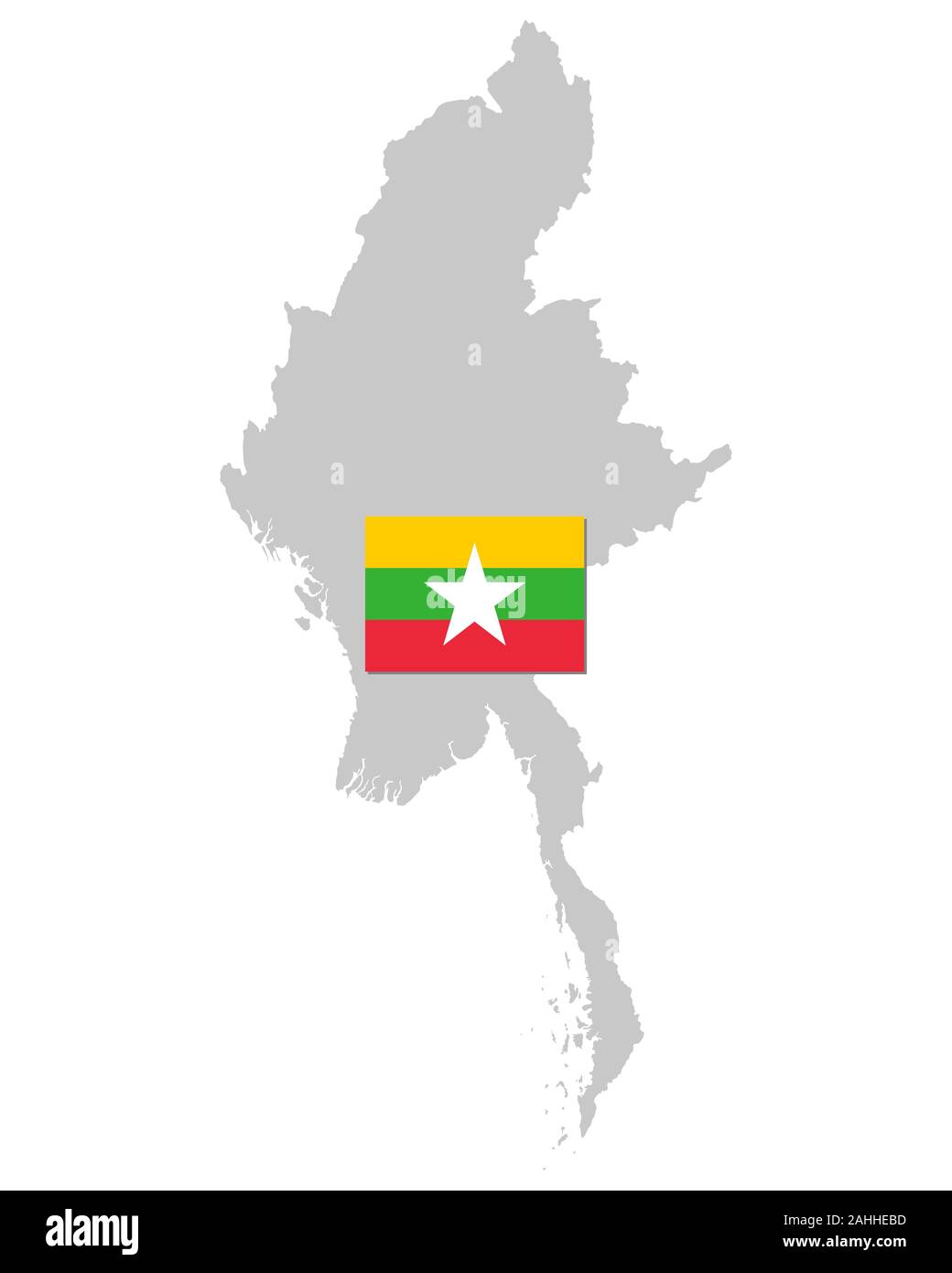Flag and map of Myanmar Stock Photo - Alamy