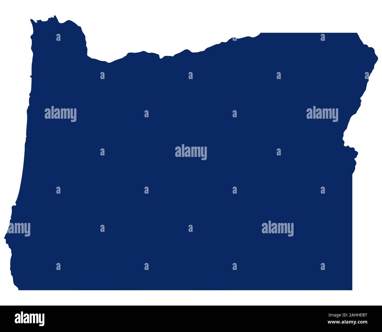 Map of Oregon in blue colour Stock Photo - Alamy