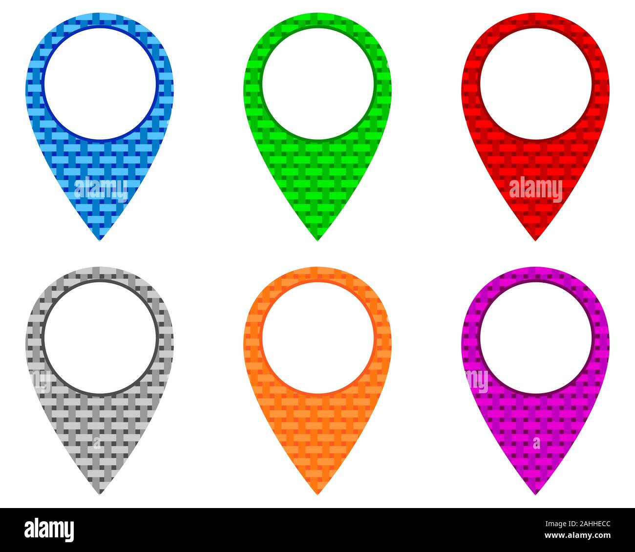Locator pins in various patterns Stock Photo - Alamy