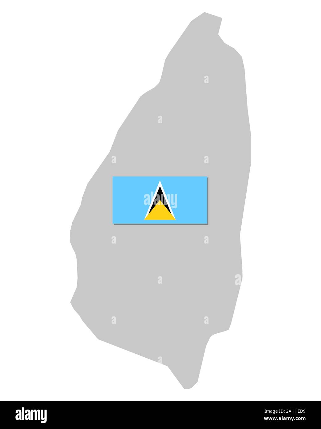 Flag and map of Saint Lucia Stock Photo - Alamy