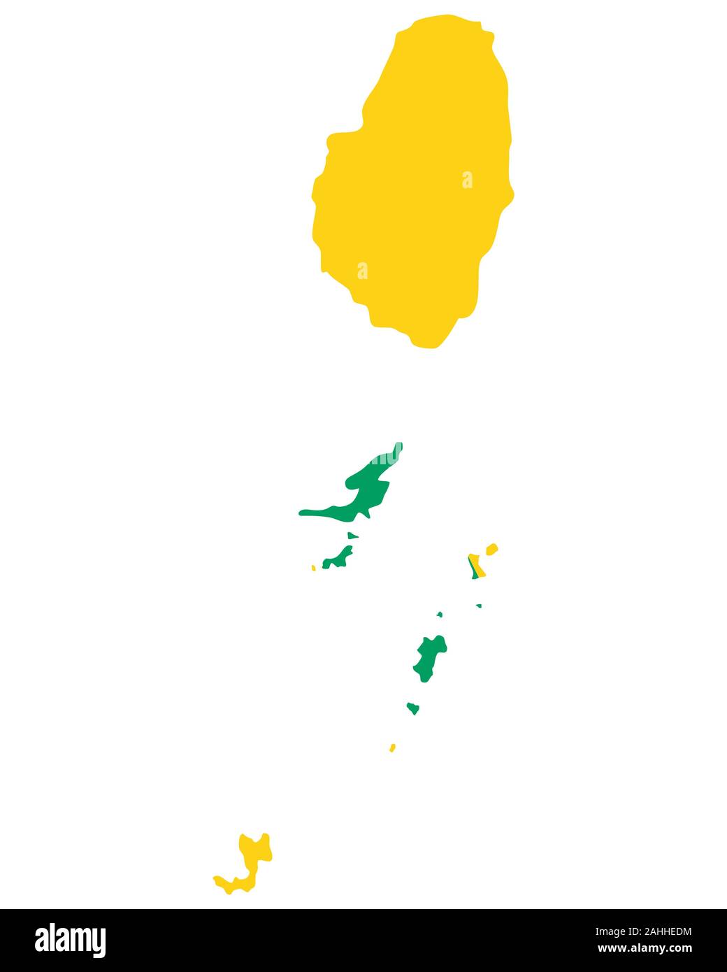 Flag in map of St. Vincent and the Grenadines Stock Photo - Alamy