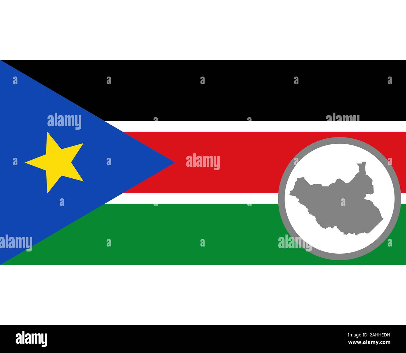 Flag and map of South Sudan Stock Photo - Alamy
