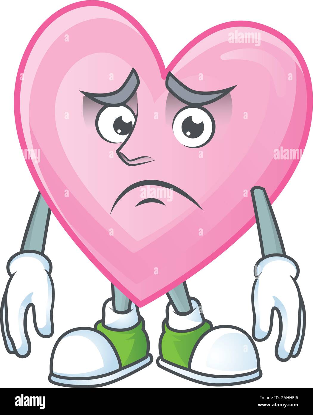 Cartoon heart scared expression Cut Out Stock Images & Pictures - Alamy