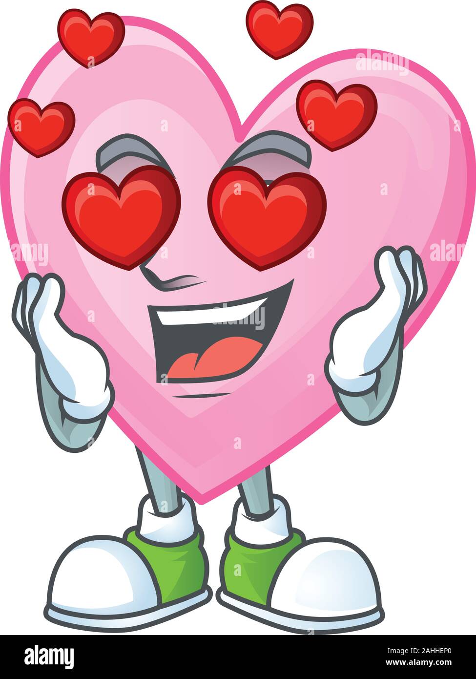 Super cute Falling in love pink love cartoon character Stock Vector ...