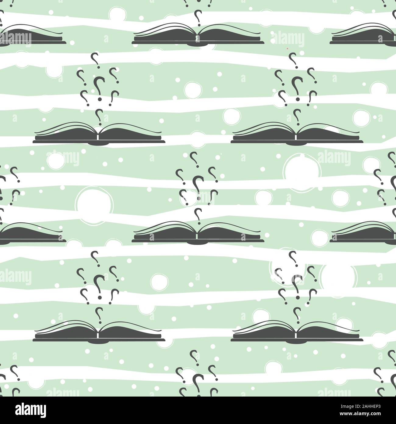 Seamless pattern with question marks above an open book. Great for wall ...