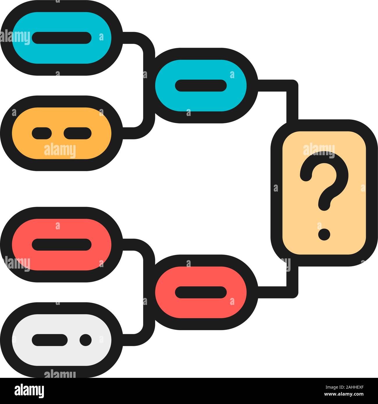 Hockey game scheme, tournament brackets, tactics flat color line icon ...